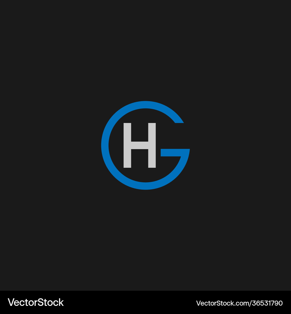 Gh or hg letter abstract outstanding Royalty Free Vector
