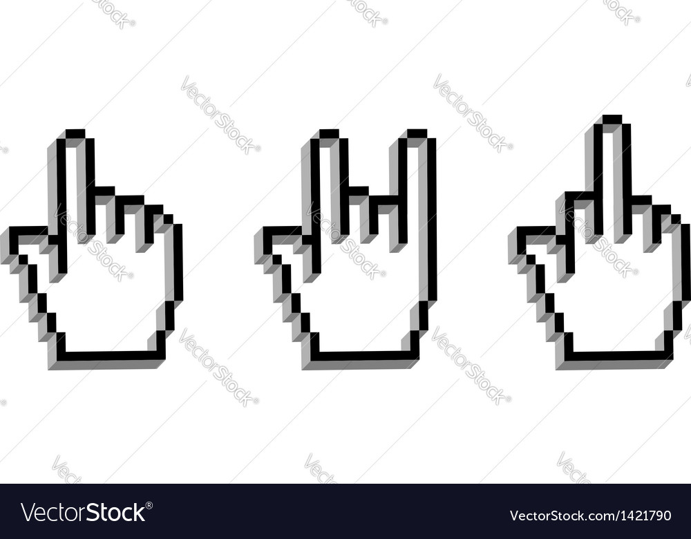 Hand cursor set Royalty Free Vector Image - VectorStock