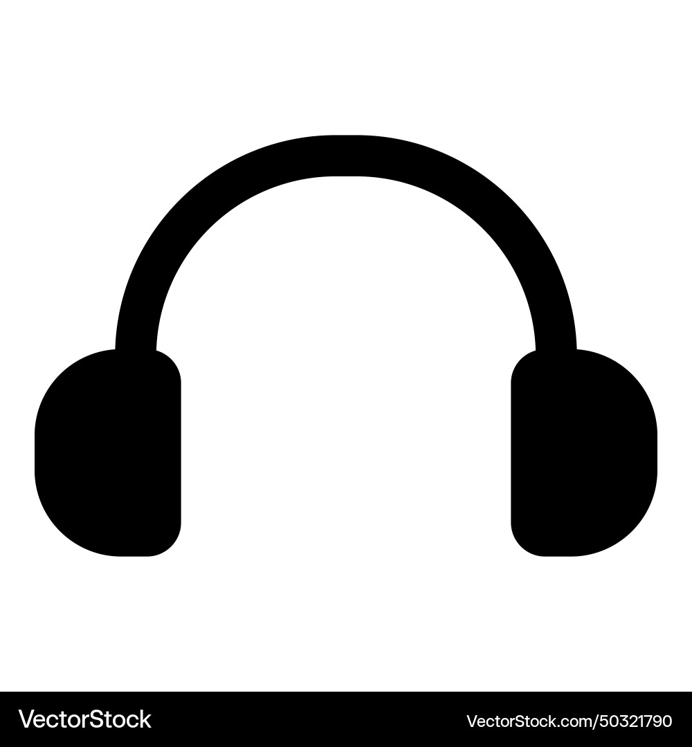 Headphones flat icon isolated on white background Vector Image