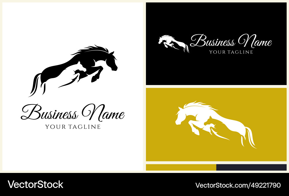 Horse and foal logo template Royalty Free Vector Image