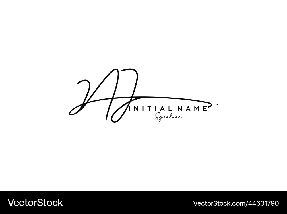 Initial nj signature logo template hand drawn Vector Image