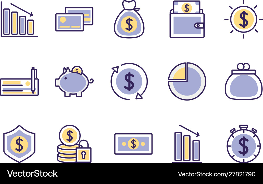 Isolated money icon set fill design Royalty Free Vector