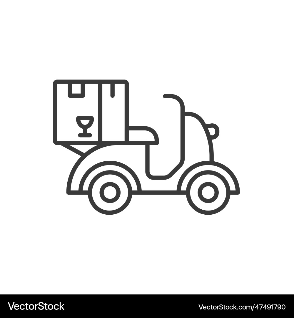 Motorcycle fast delivery line icon scooter Vector Image