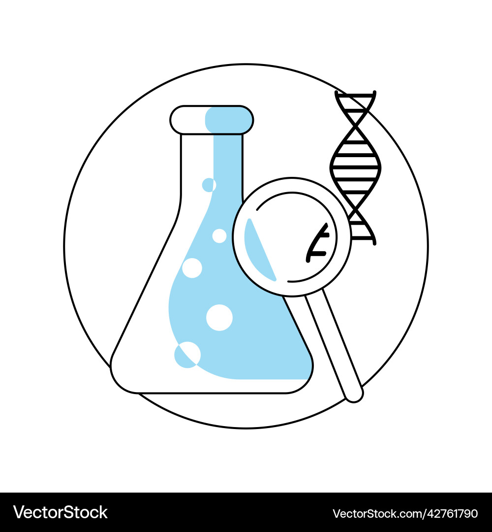 Round template pharmacy icon genetic research Vector Image