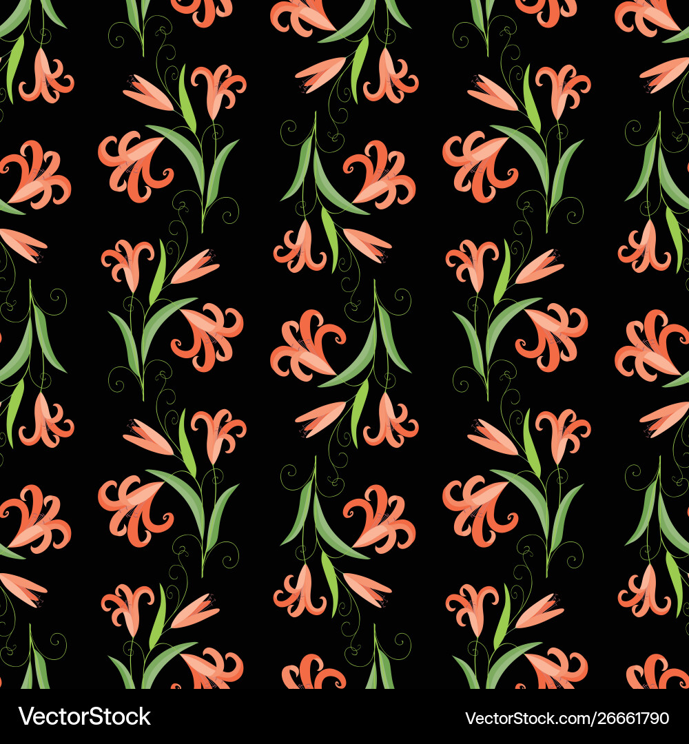 Seamless background decorative garden lilies Vector Image