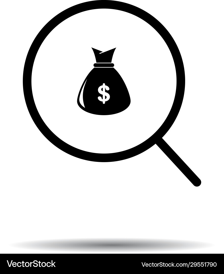 Search for money concept icon symbol Royalty Free Vector