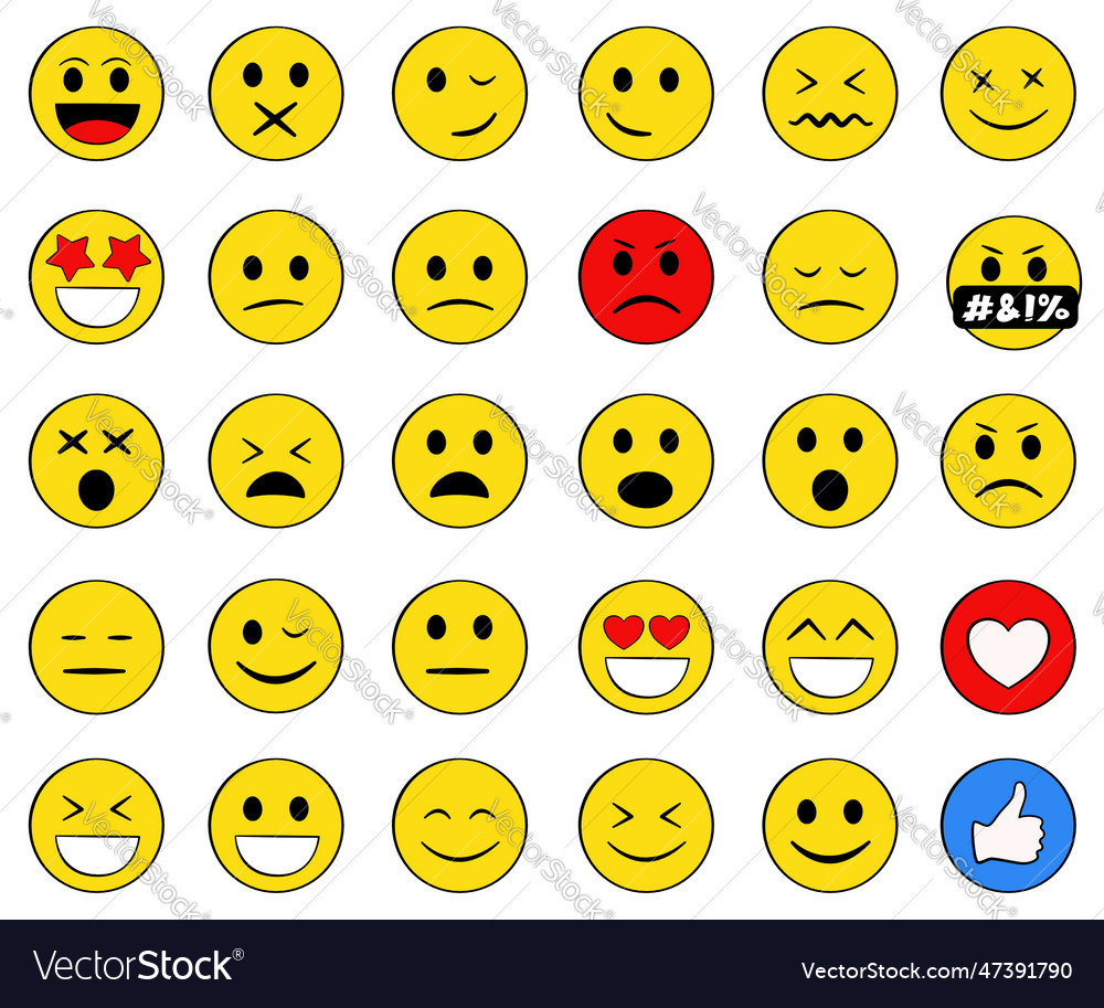 Set of emoticons Royalty Free Vector Image - VectorStock