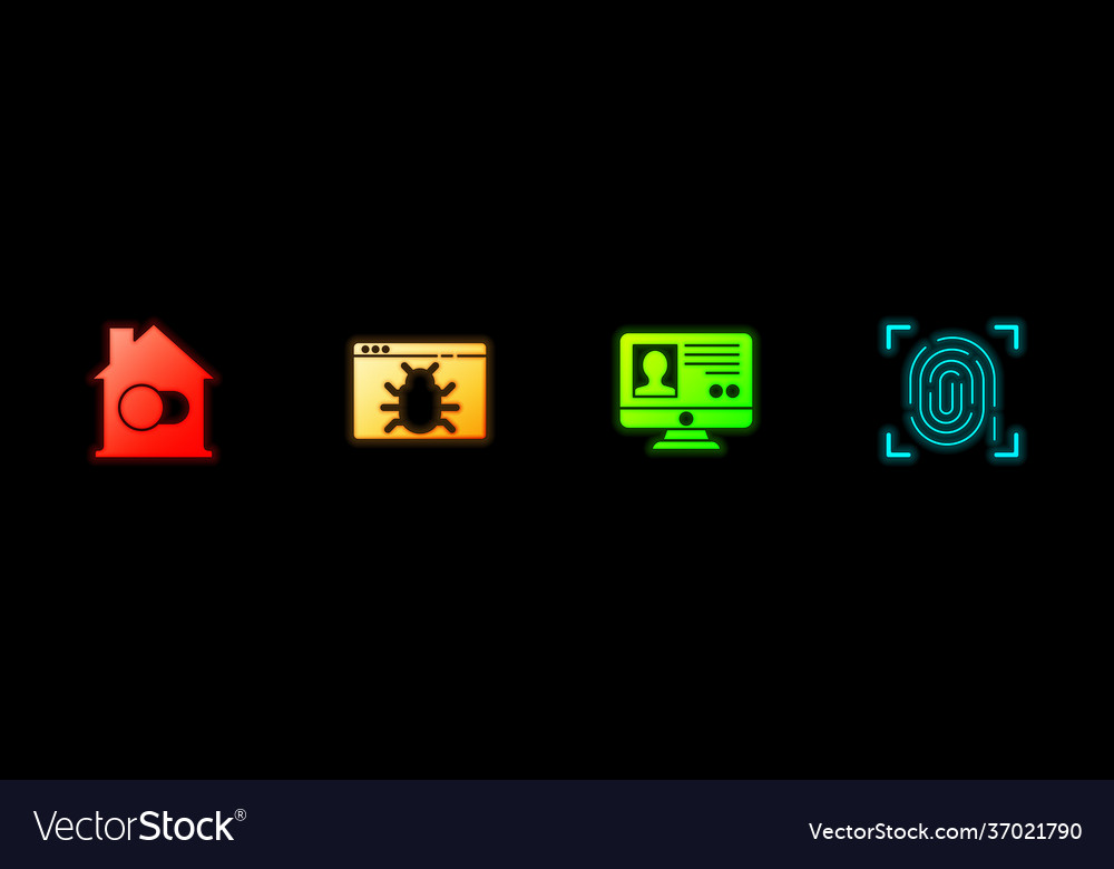 Set smart home system bug create account screen Vector Image