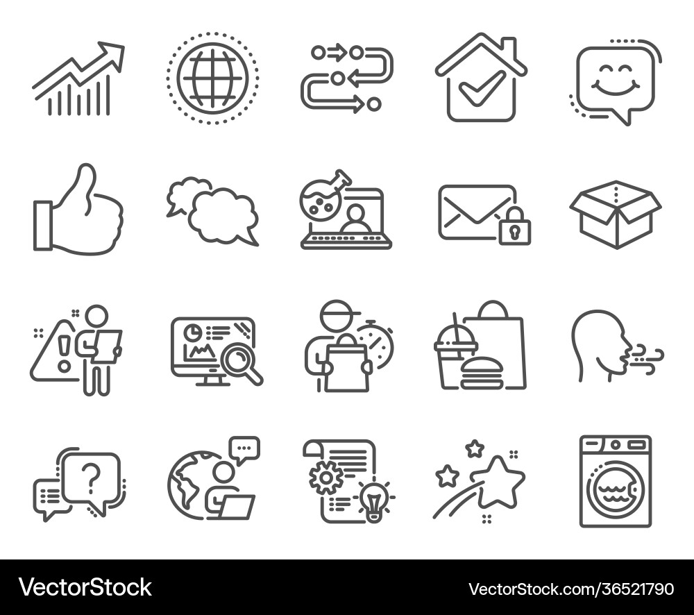 Technology icons set included icon as open box Vector Image