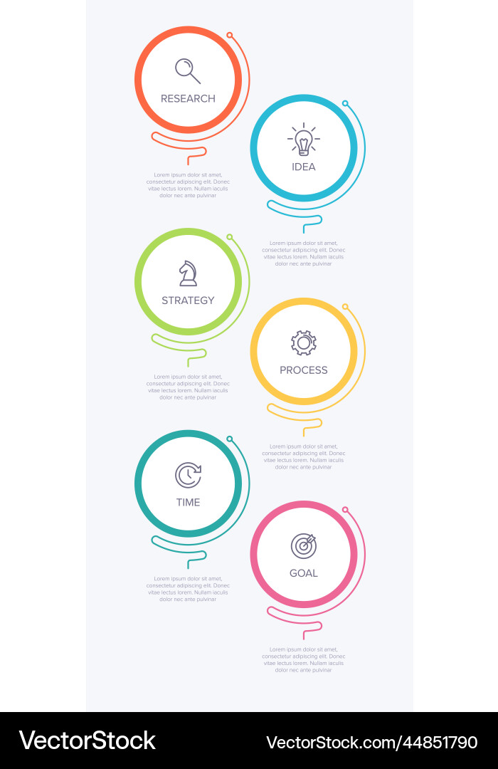 Vertical infographic design with icons and 6 Vector Image