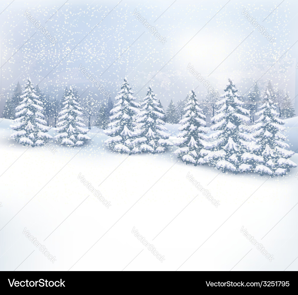 Christmas winter landscape background Royalty Free Vector