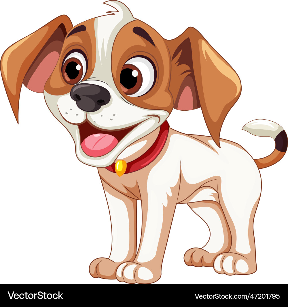 Cute dog cartoon character standing Royalty Free Vector