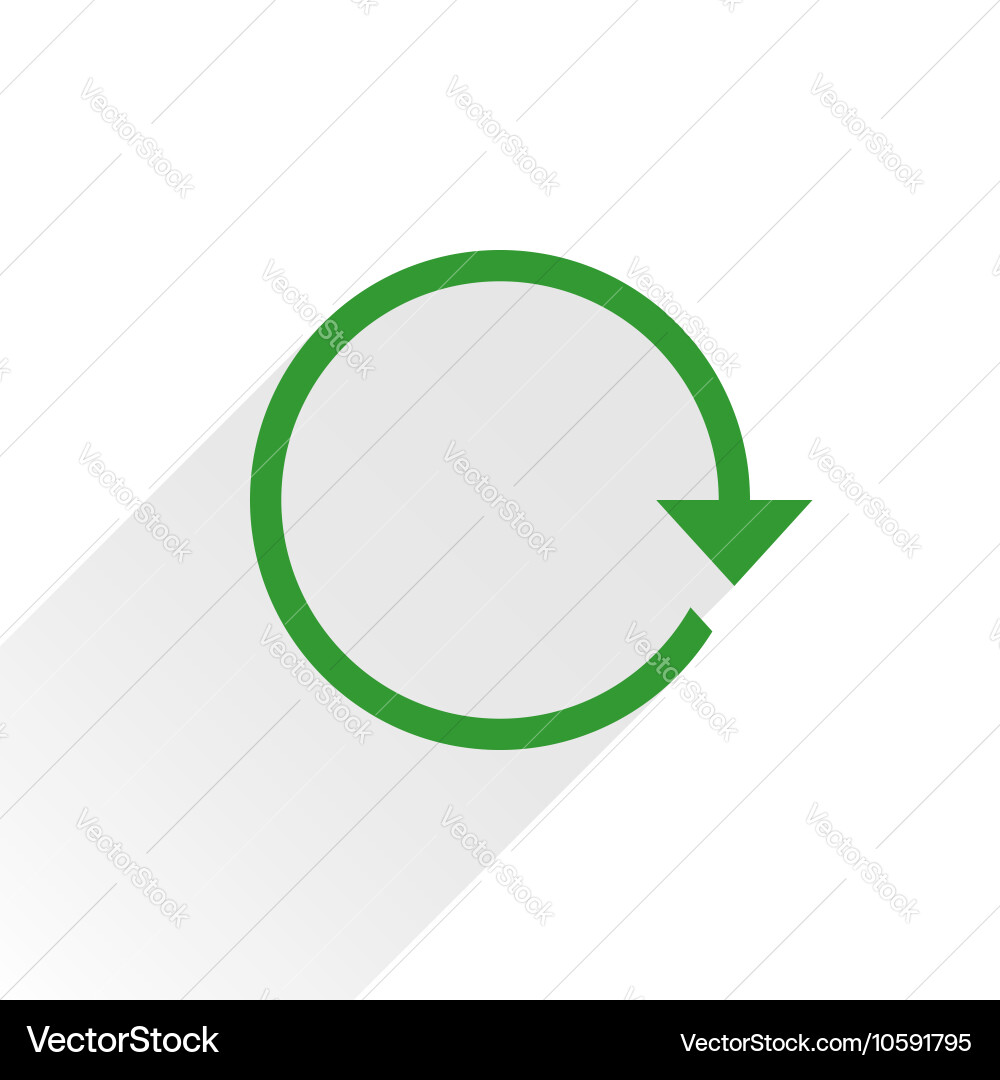 Flat green arrow icon refresh sign on white Vector Image