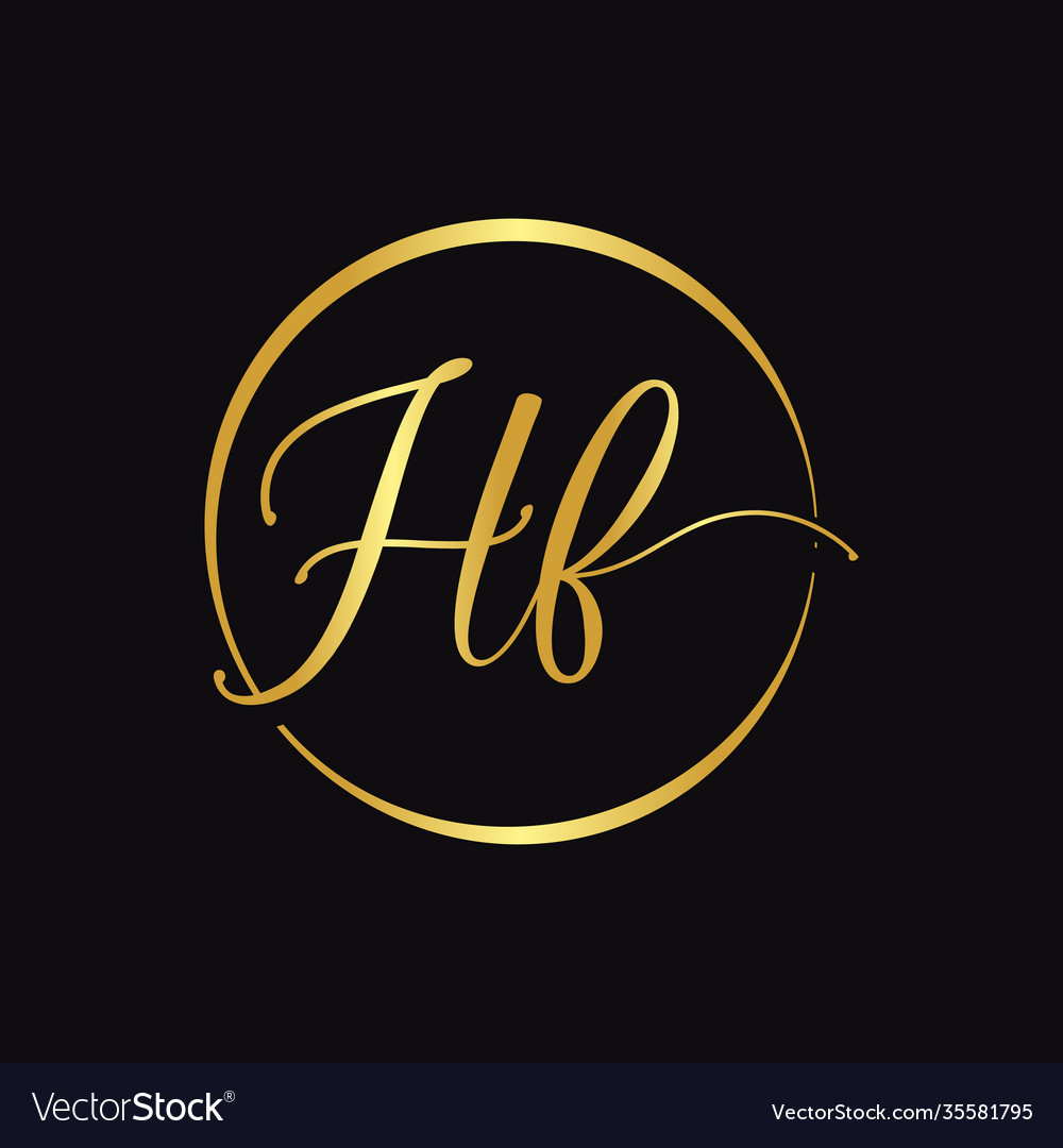Hf script logo design template initial Royalty Free Vector