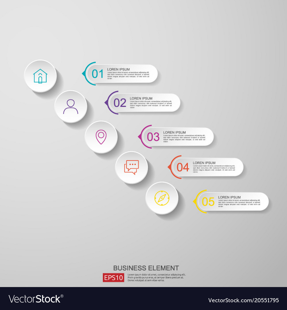 Infographics timeline design template with 3d Vector Image