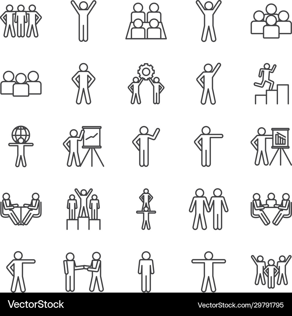 Isolated avatars line style icon set design Vector Image