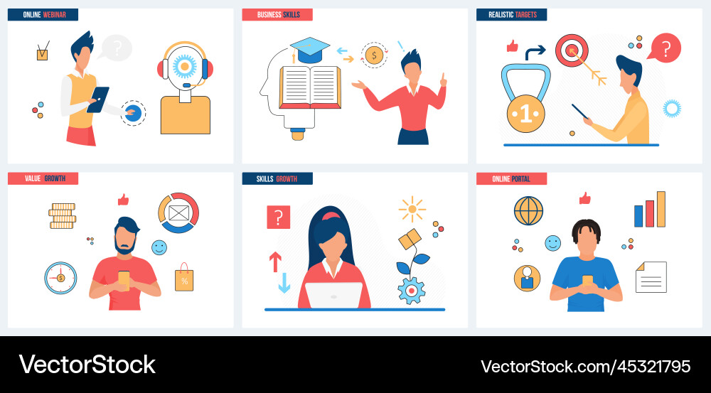 Online education portal webinar lessons Royalty Free Vector