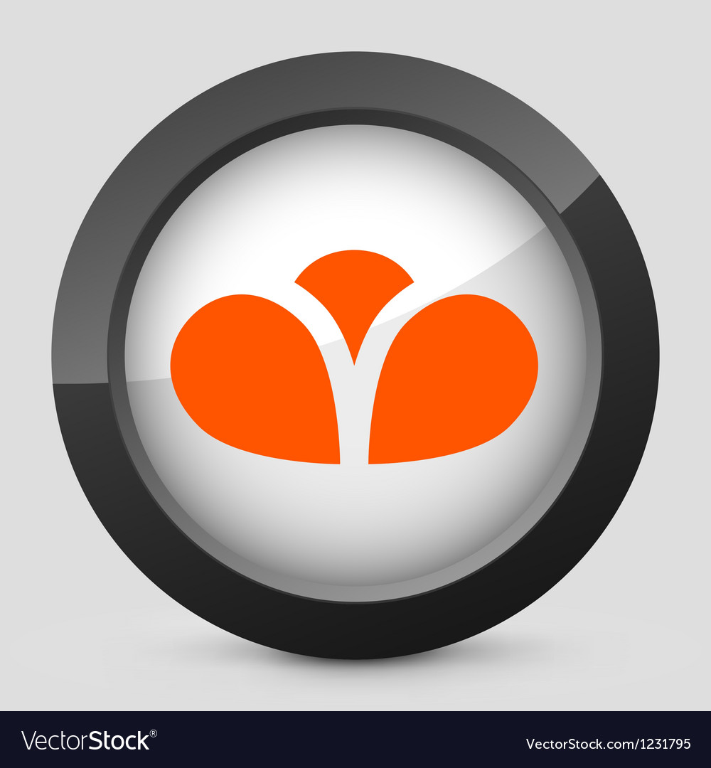 Orange and gray elegant glossy icon Royalty Free Vector