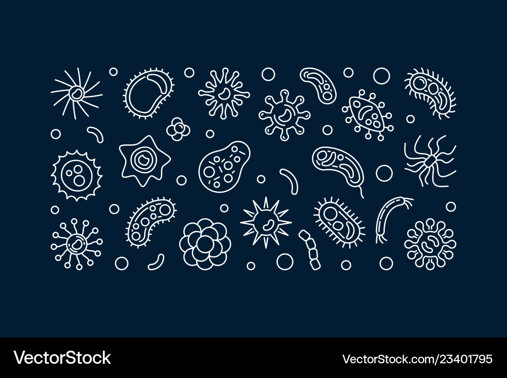Pathogen and viruses banner bacteria Royalty Free Vector