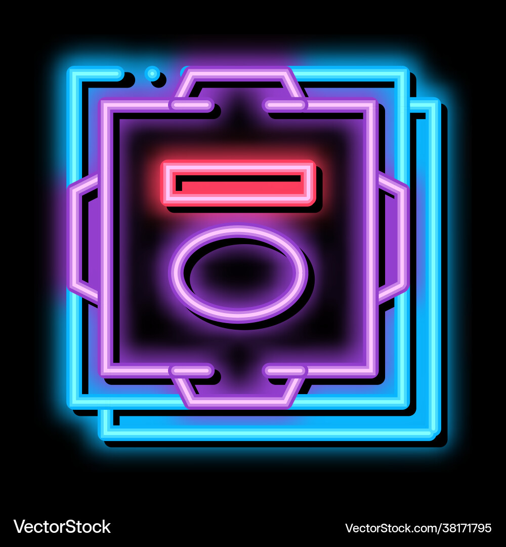 Processor computer component neon glow icon Vector Image
