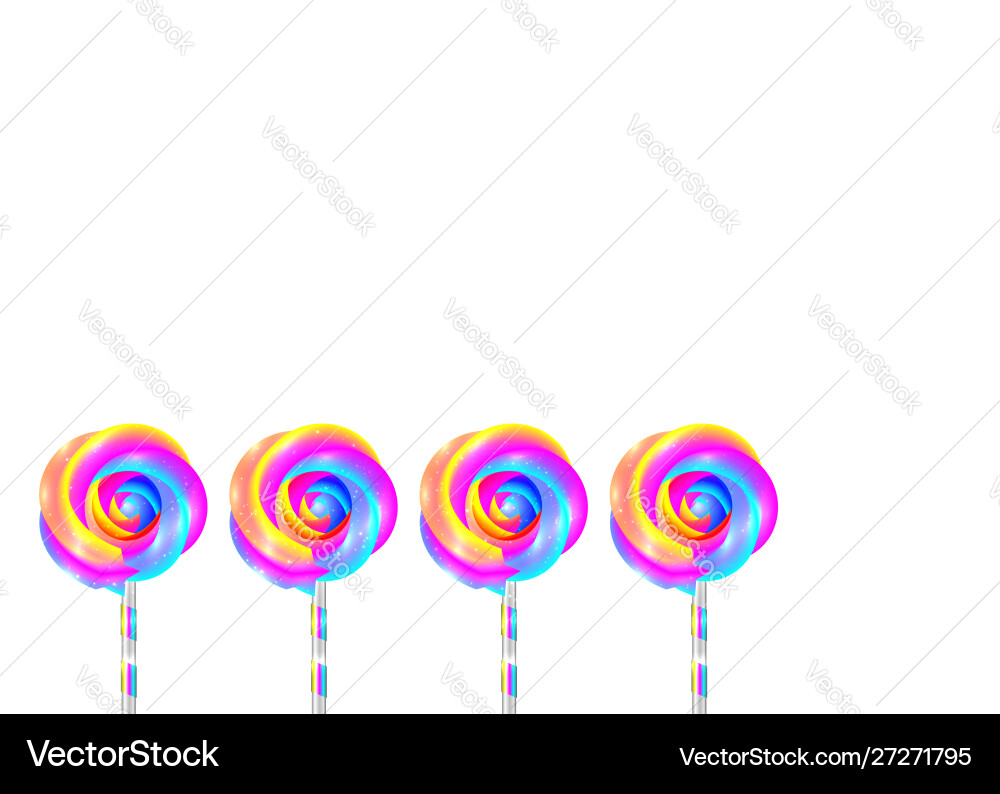 Set colorful lollipops background isolated Vector Image