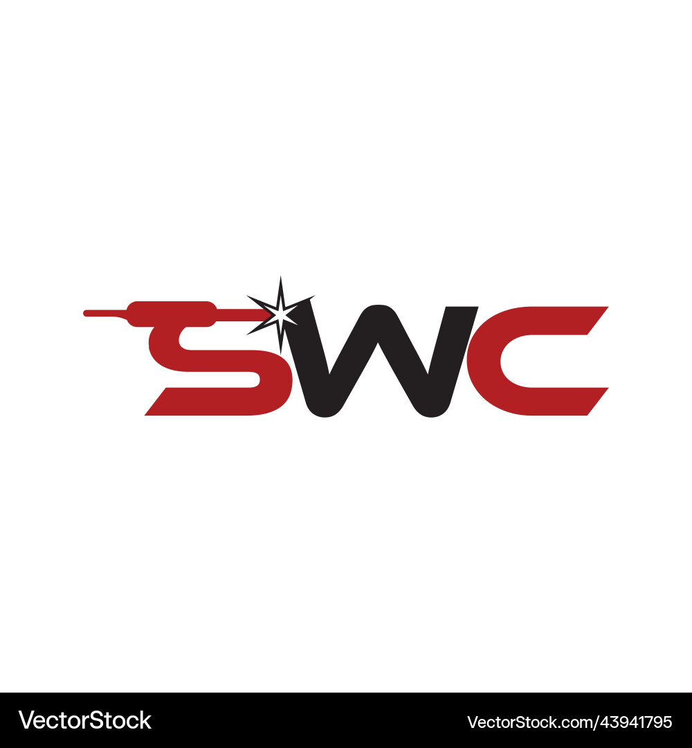 Swc electric welding and construction logo Vector Image