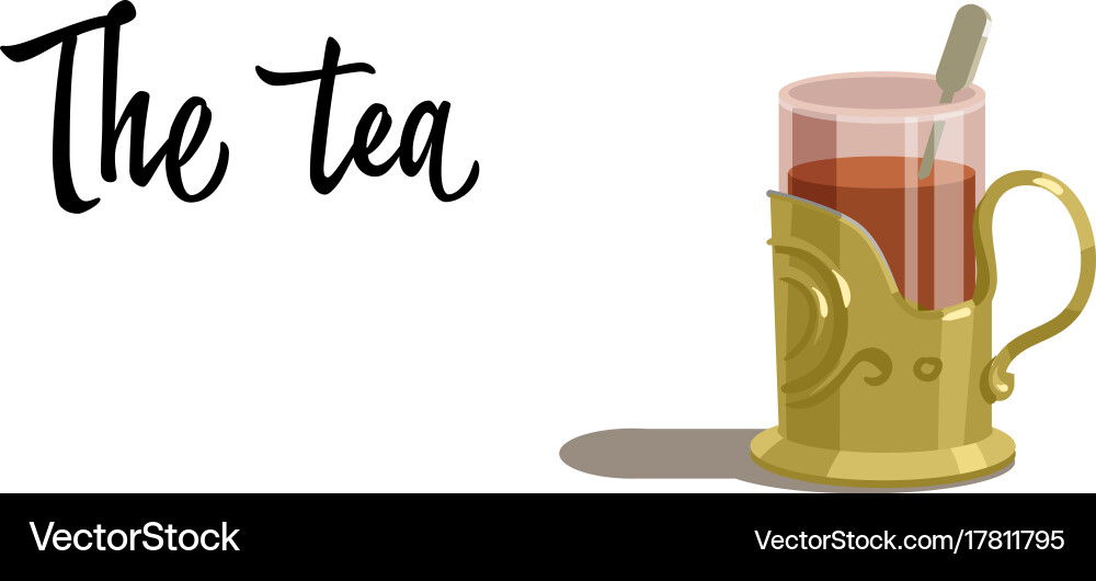 Transparent glass tea isolated on white Royalty Free Vector