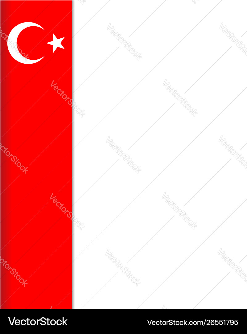 Turkish flag symbol border frame ribbon Royalty Free Vector