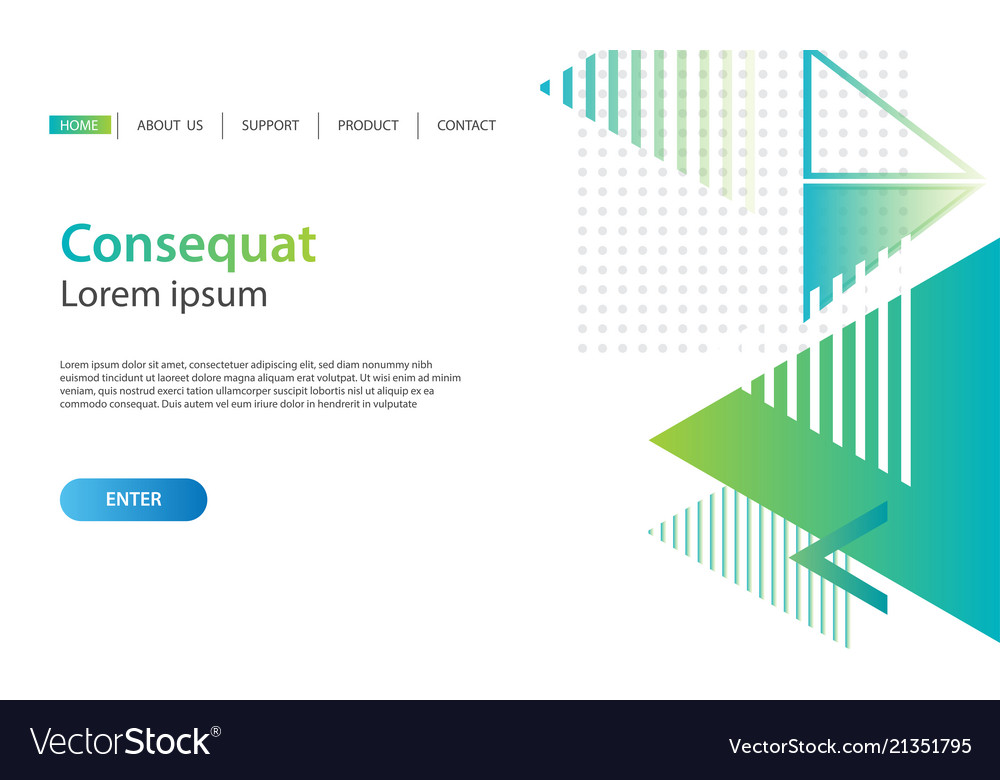 Website template design and landing page Vector Image