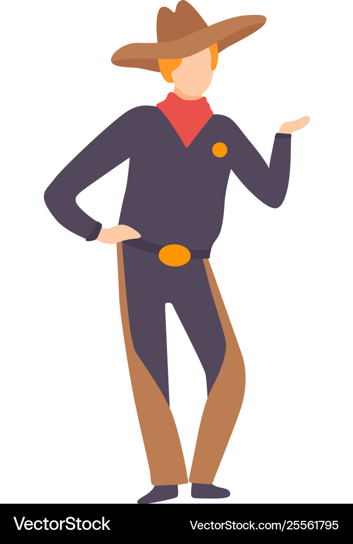 Young man dressed as cowboy guy in bright Vector Image