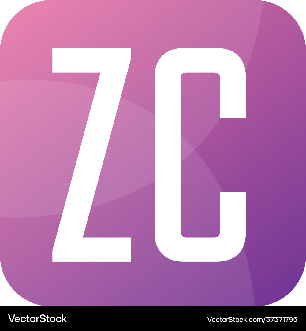 Zc letter logo design with simple style Royalty Free Vector