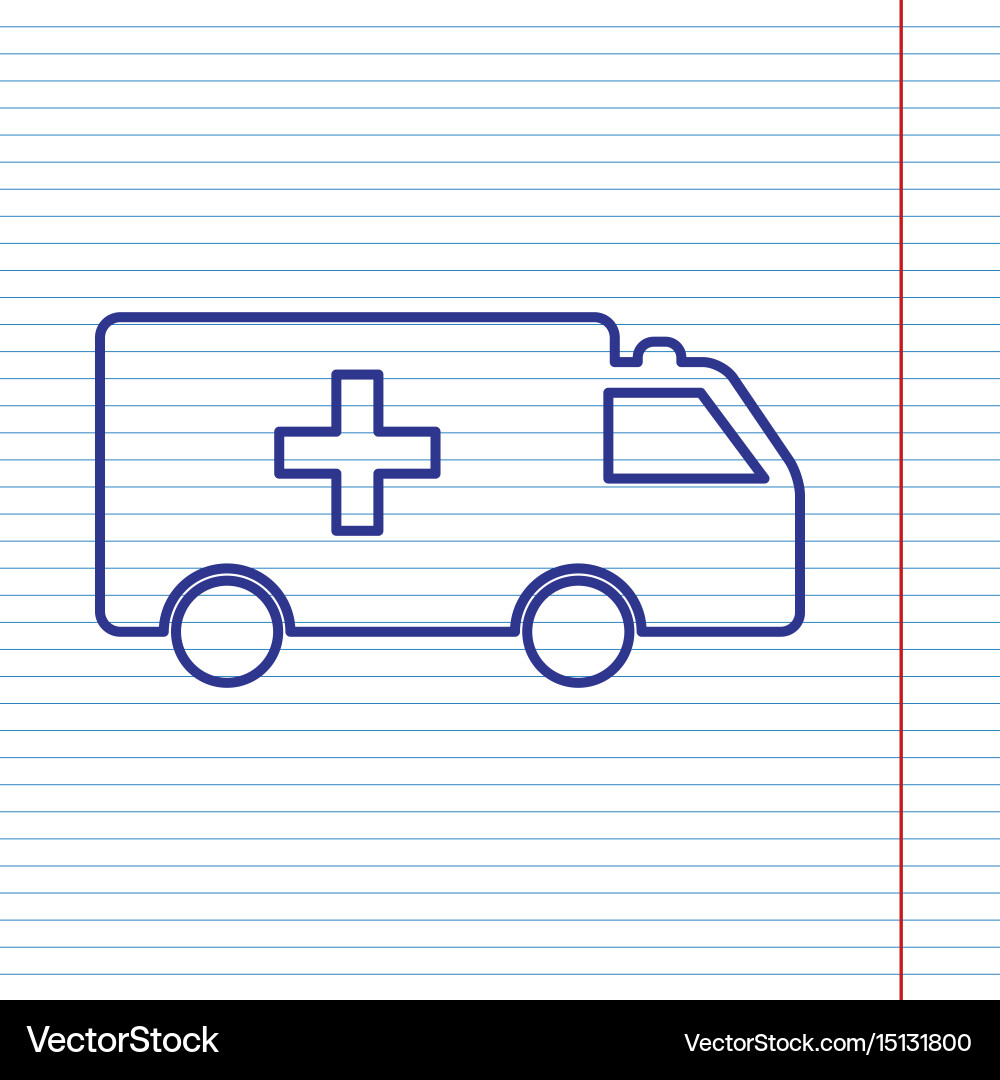 Ambulance sign navy line Royalty Free Vector Image