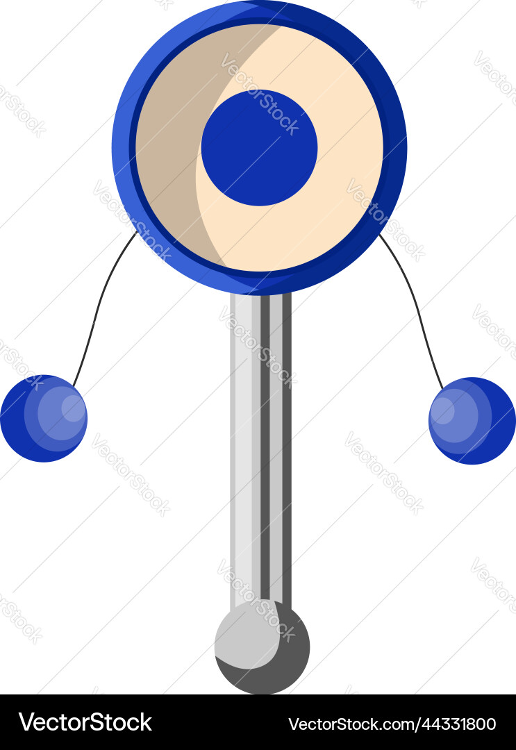 Blue baby rattle on a white background Royalty Free Vector