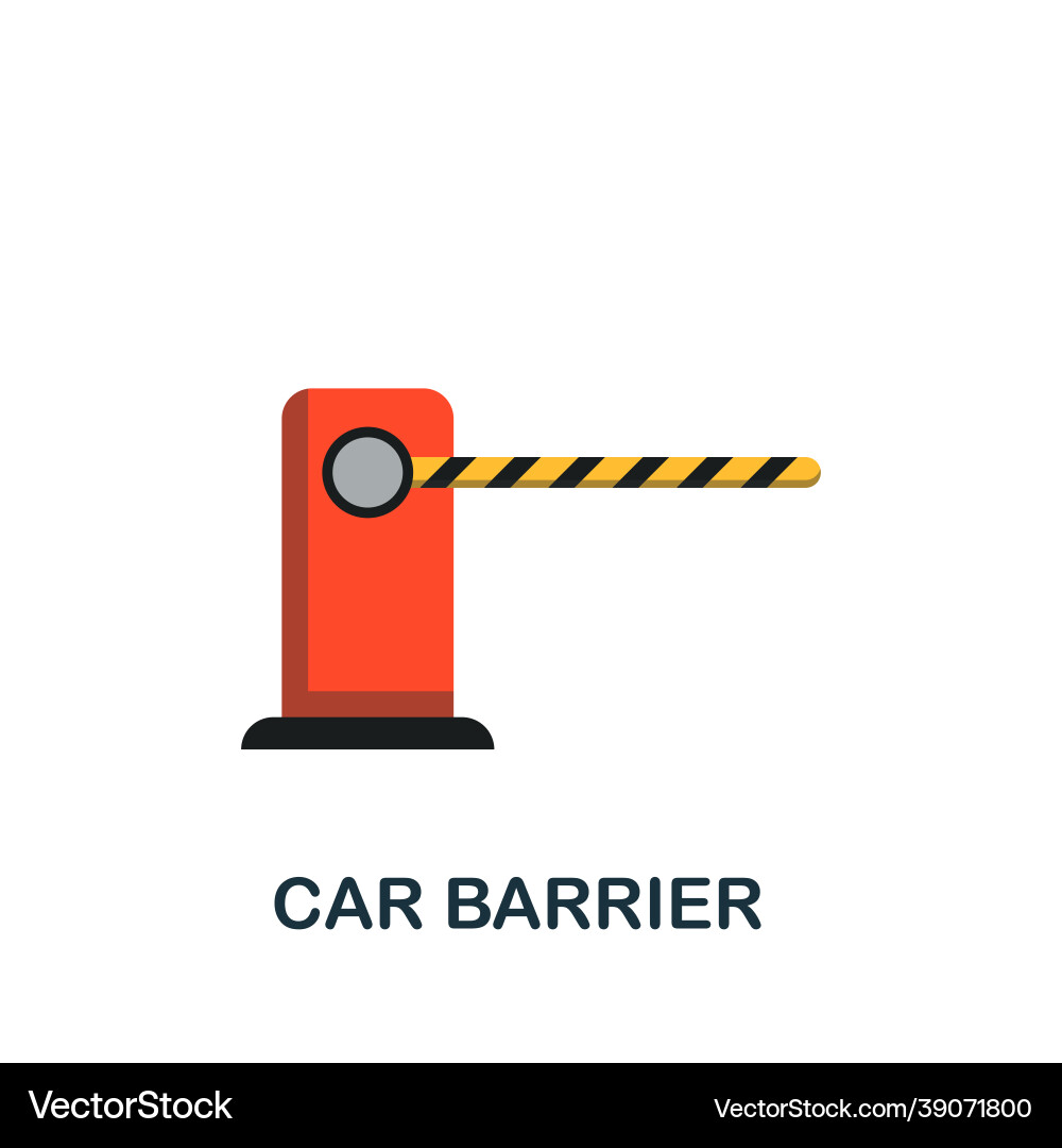 Car barrier icon flat sign element from transport Vector Image