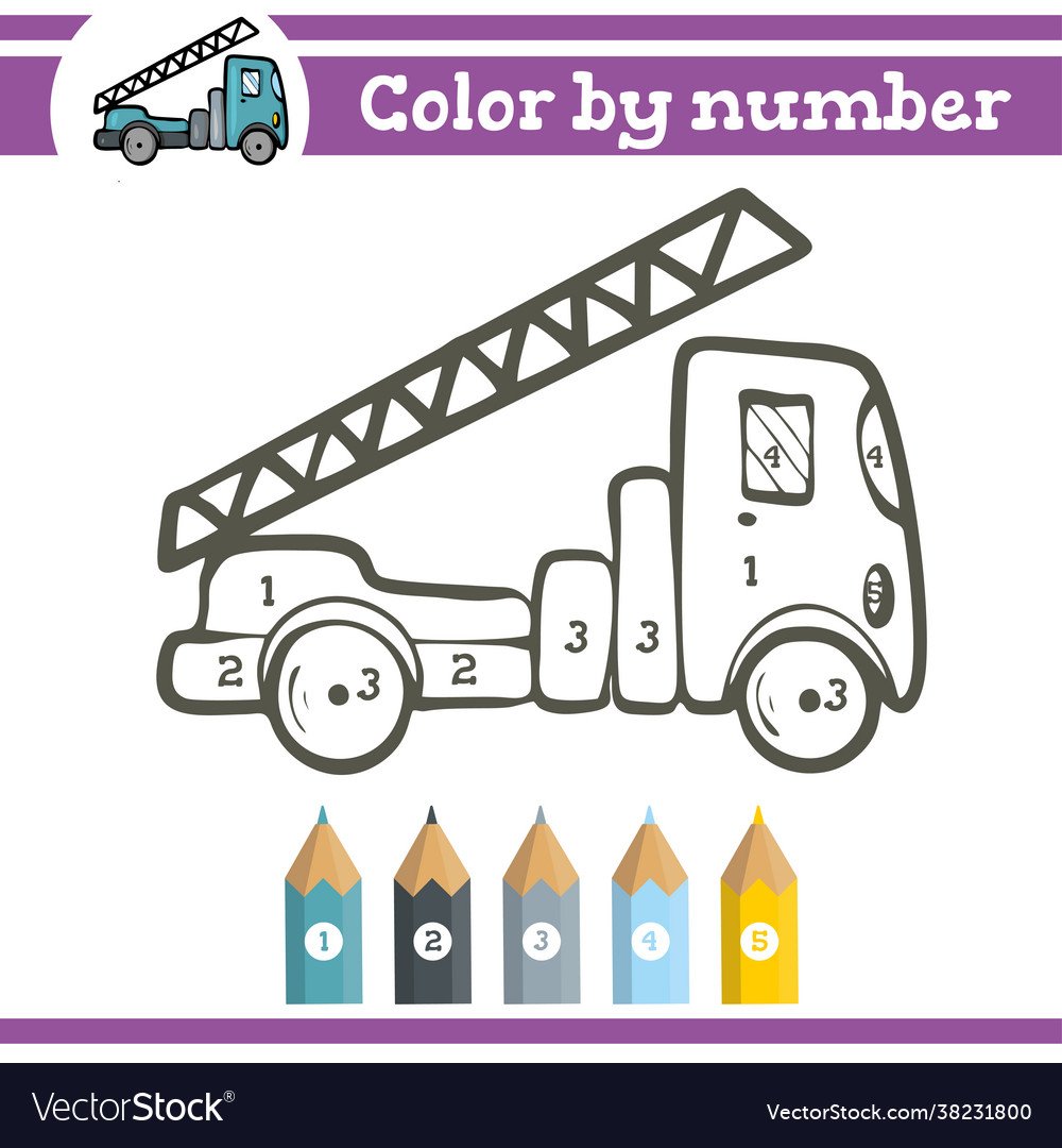 Color numbers coloring page for preschool Vector Image
