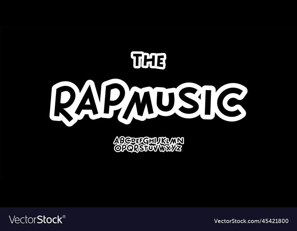 Cool playful alphabet lively funky letters black Vector Image Cool playful alphabet lively funky letters black Vector Image