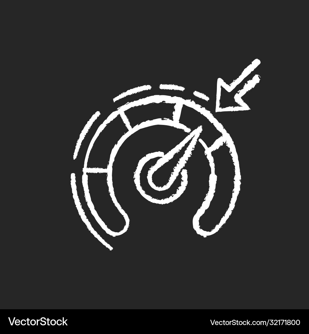 Cruise control chalk white icon on black Vector Image
