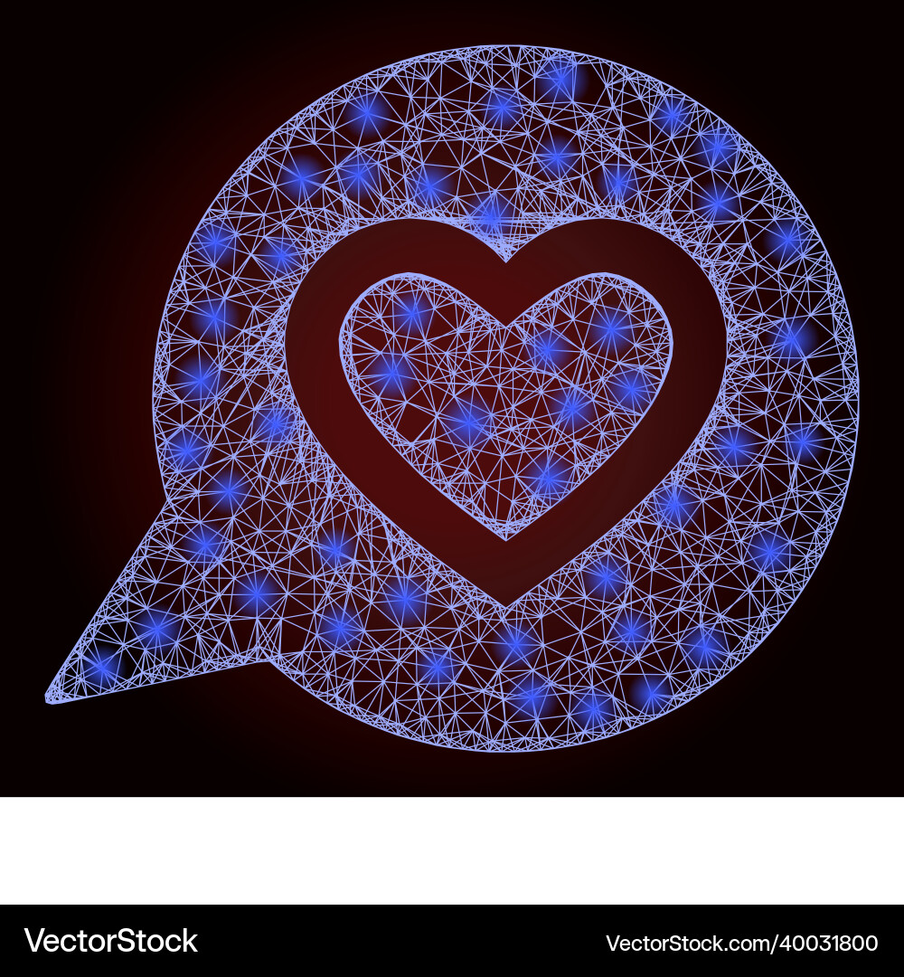 Glowing net mesh favourite heart message Vector Image