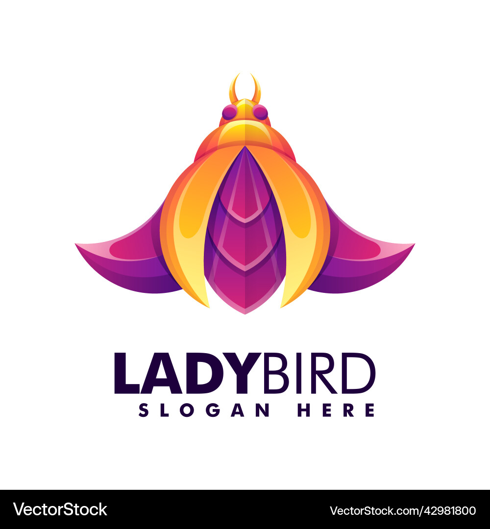 Logo ladybird gradient colorful style Royalty Free Vector