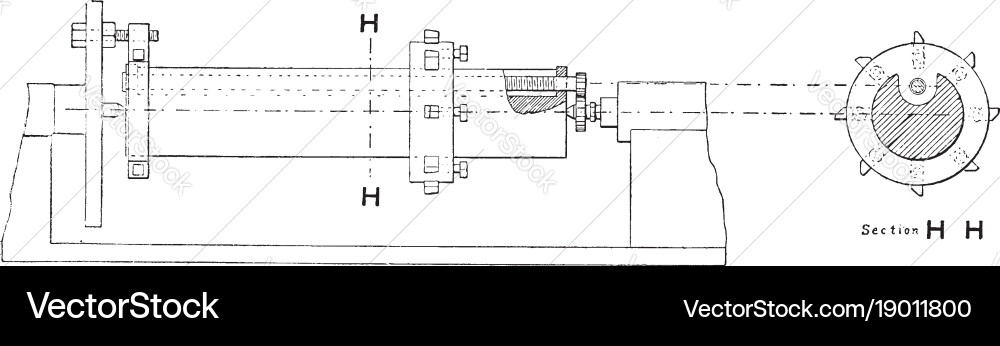 Mechanical boring rod vintage Royalty Free Vector Image