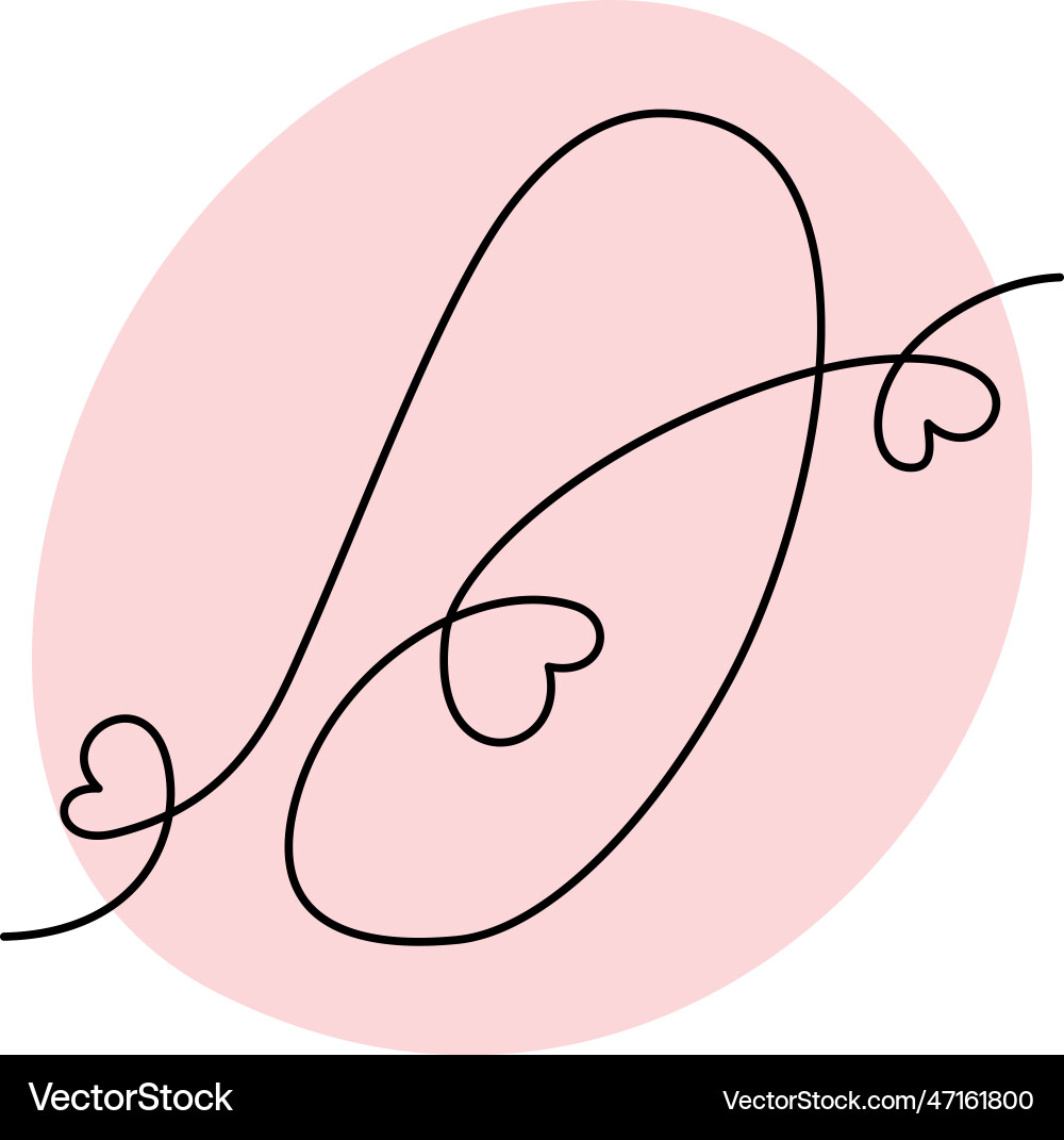 Number 0 handwritten in one continuous line with Vector Image