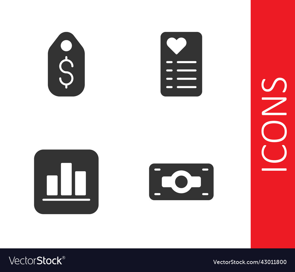 Set stacks paper money cash price tag with dollar Vector Image