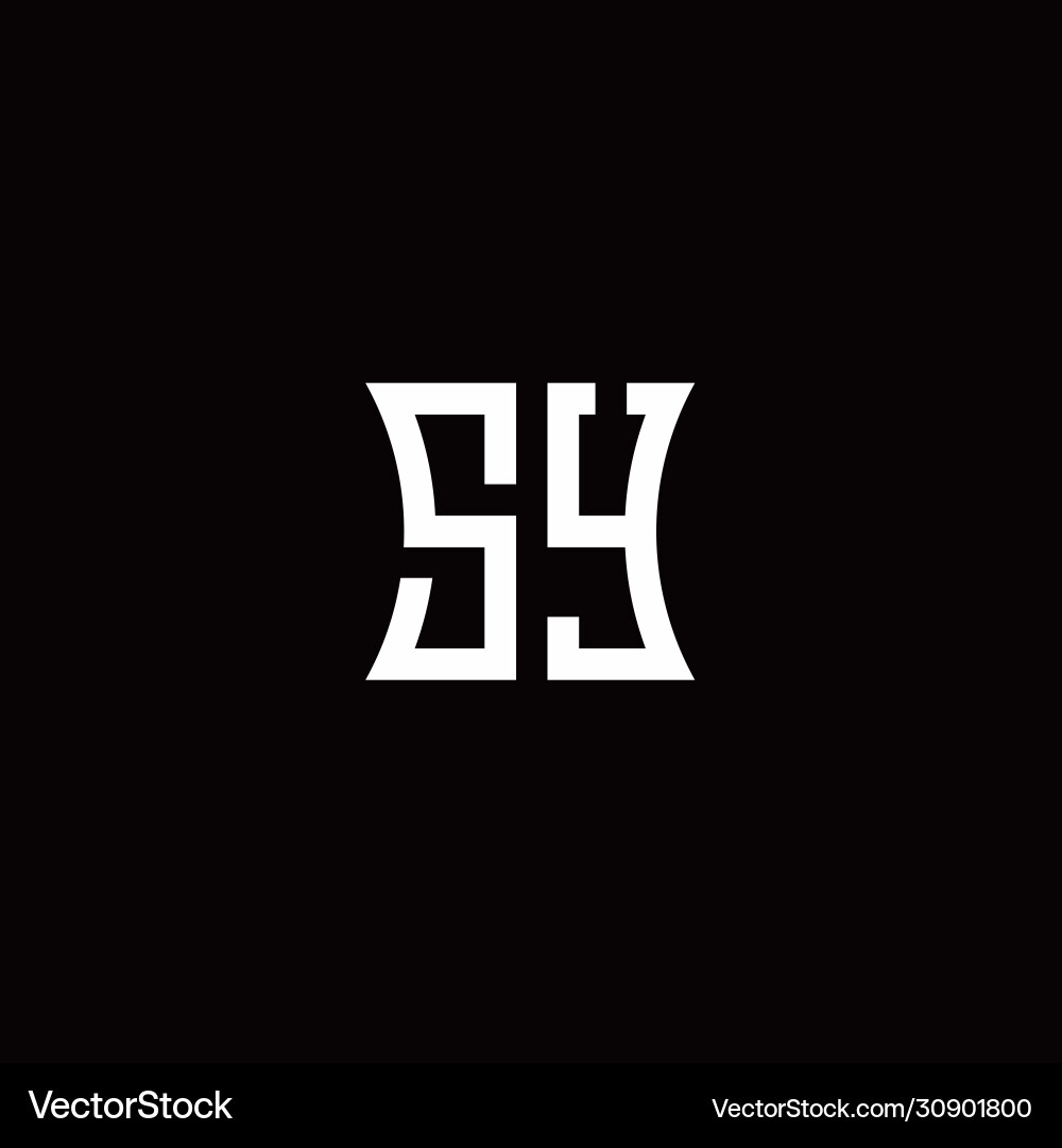 Sy monogram logo letter with curved side style Vector Image