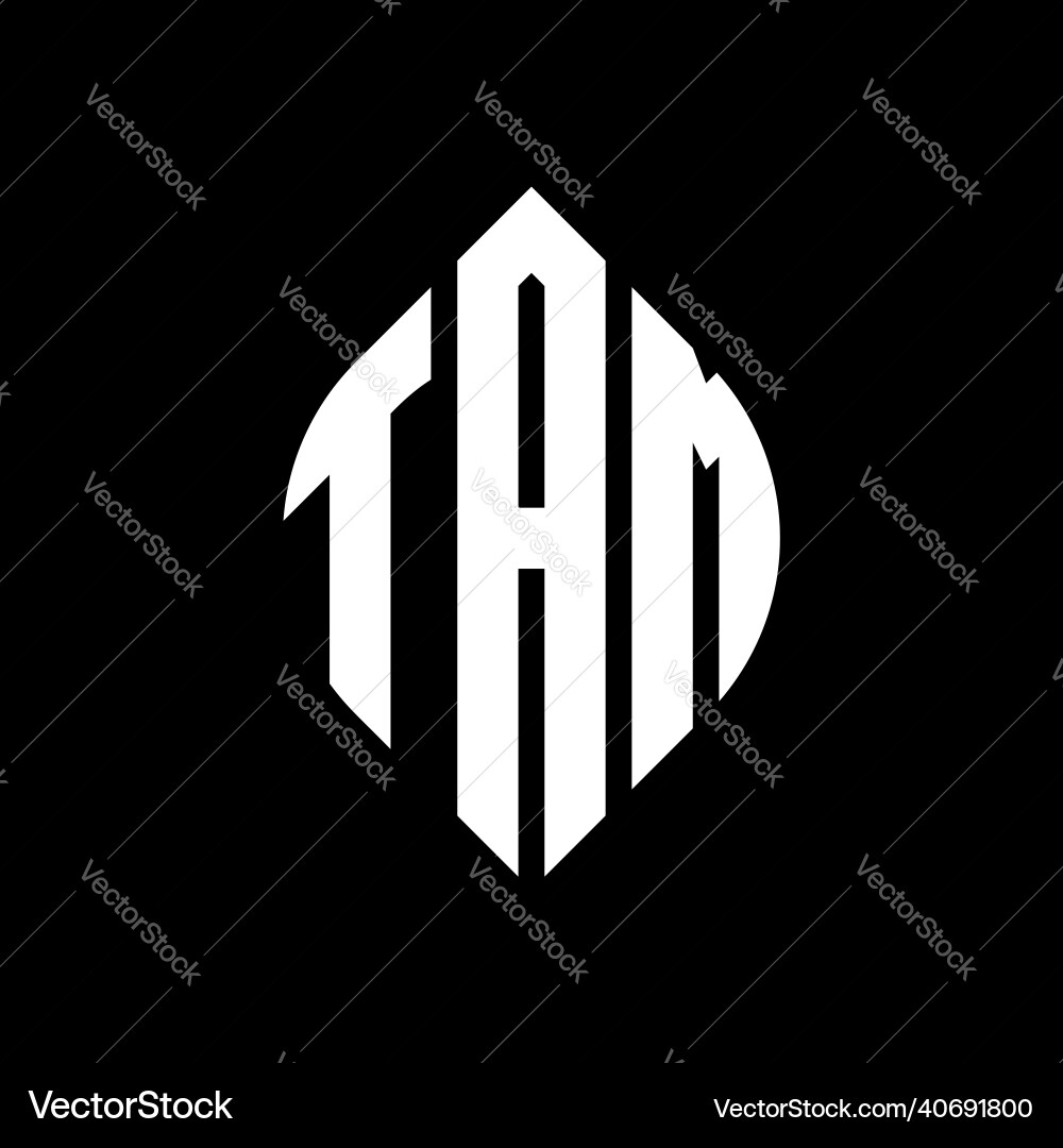 Tam circle letter logo design Royalty Free Vector Image