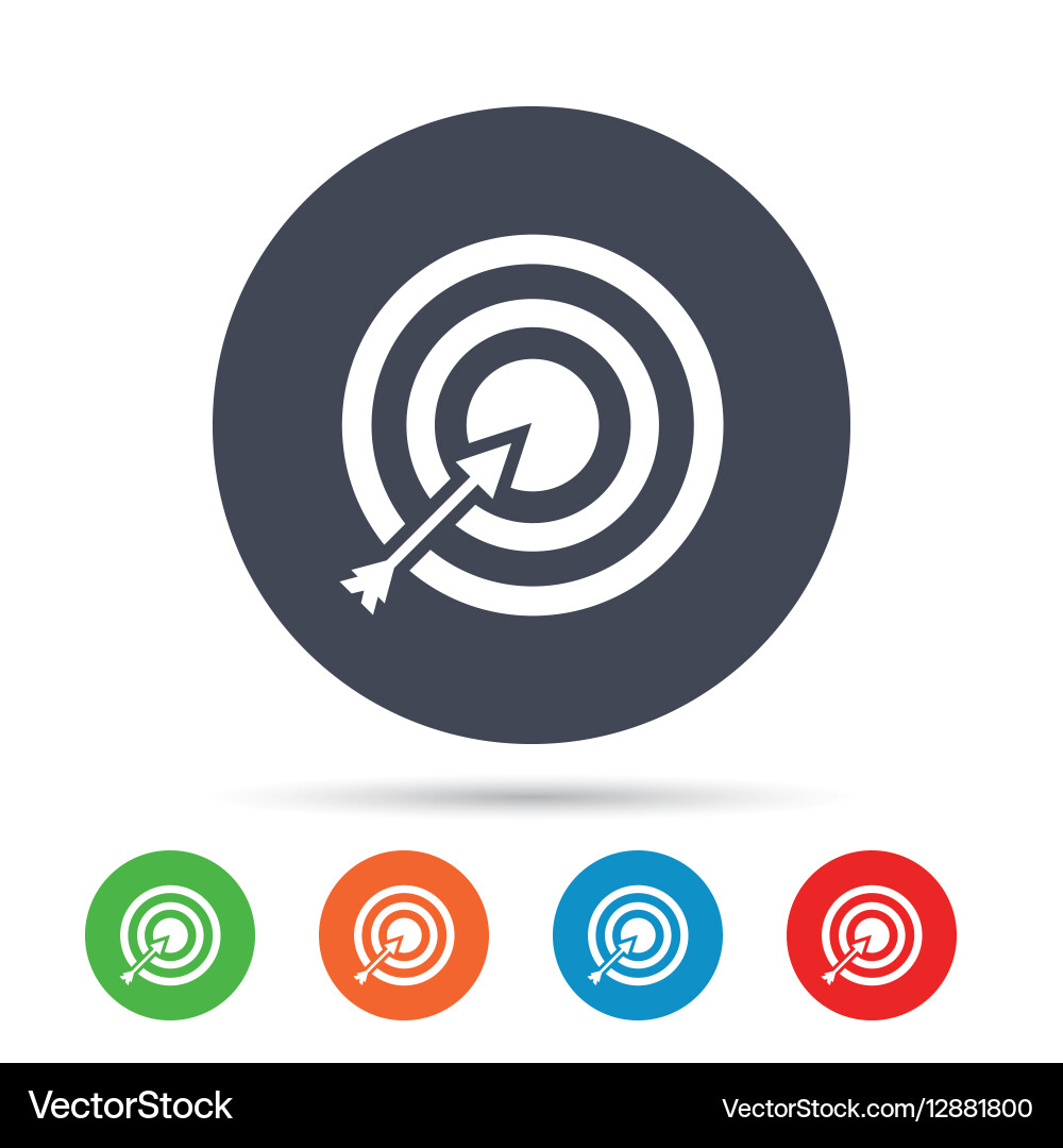Target aim sign icon darts board symbol Royalty Free Vector