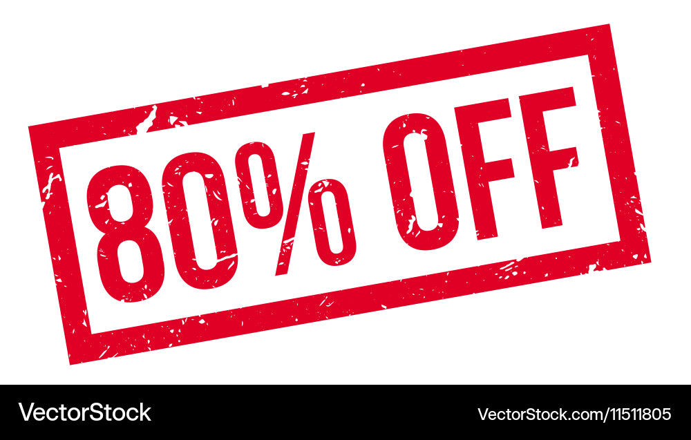 80 percent off rubber stamp Royalty Free Vector Image