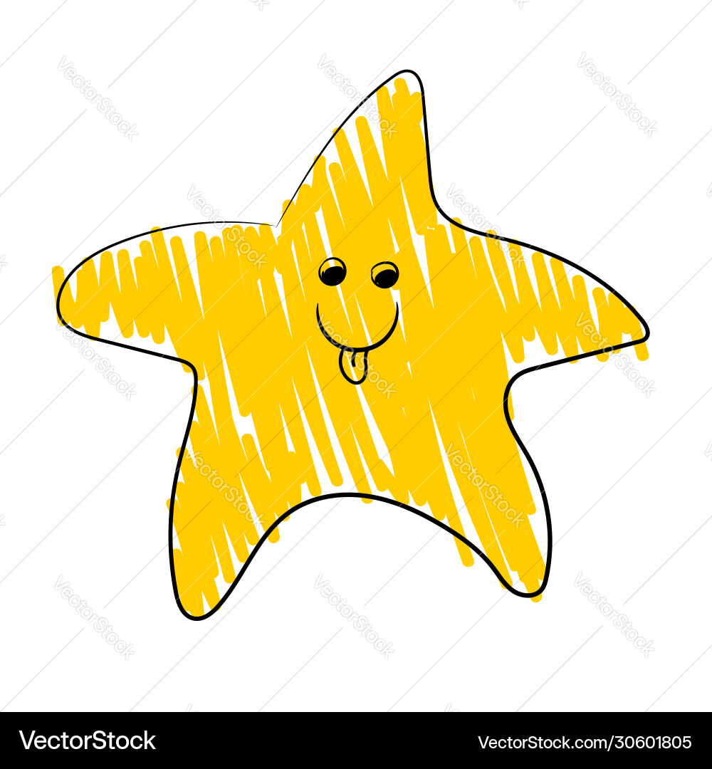 A small yellow starfish cartoon character Vector Image