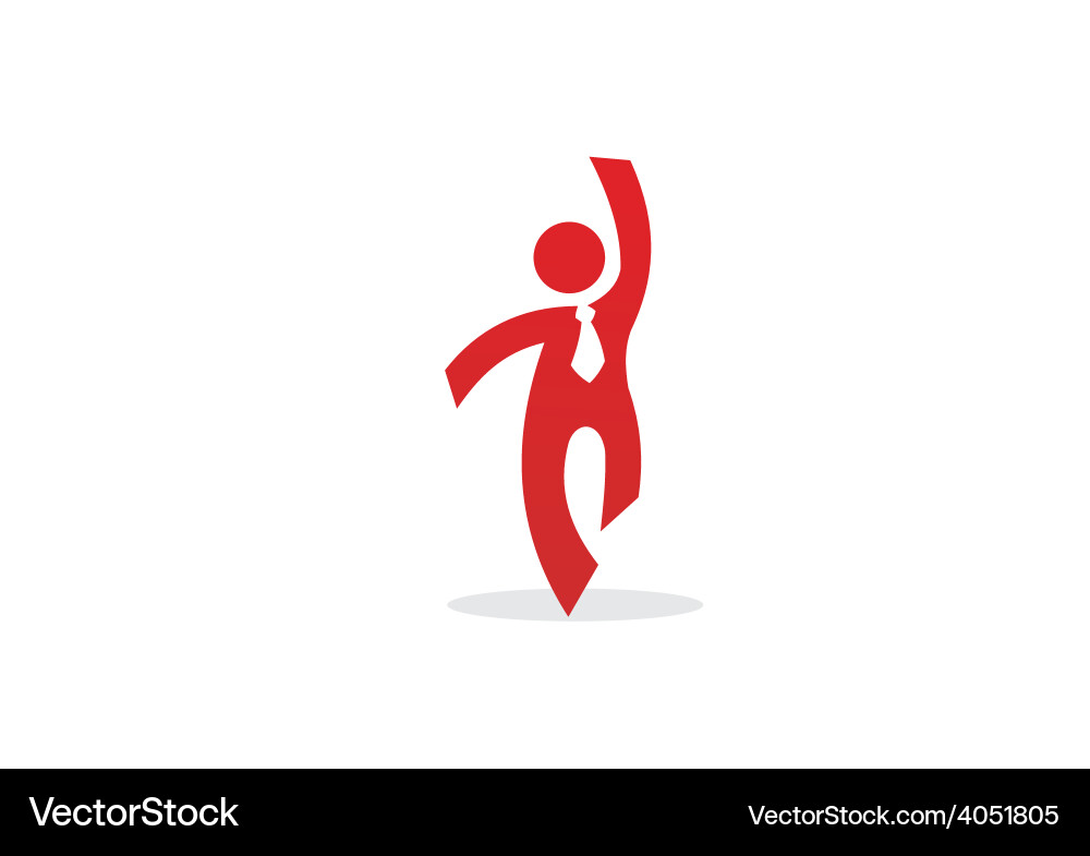 Businessman success abstract logo Royalty Free Vector Image