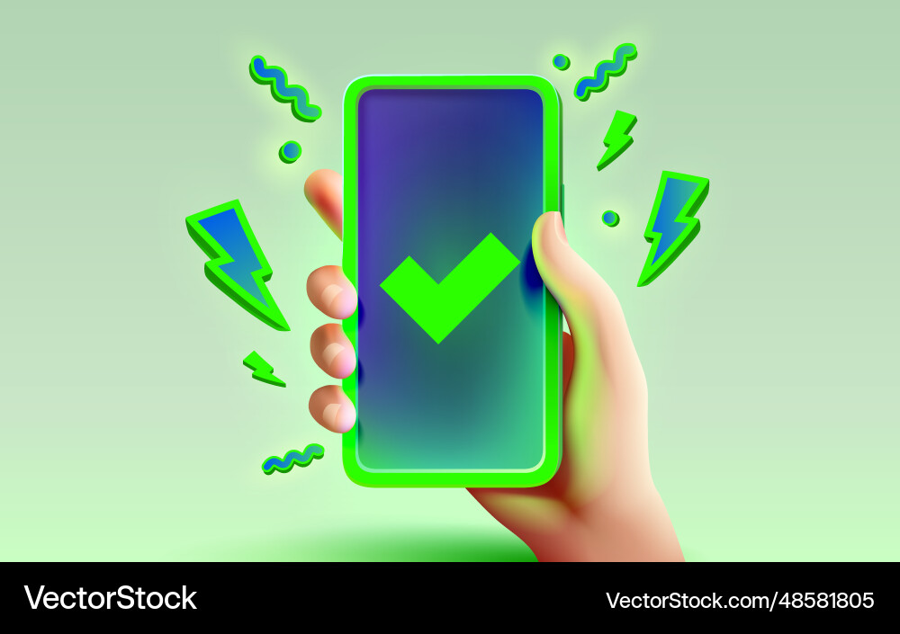 Button to confirm the action in phone Royalty Free Vector