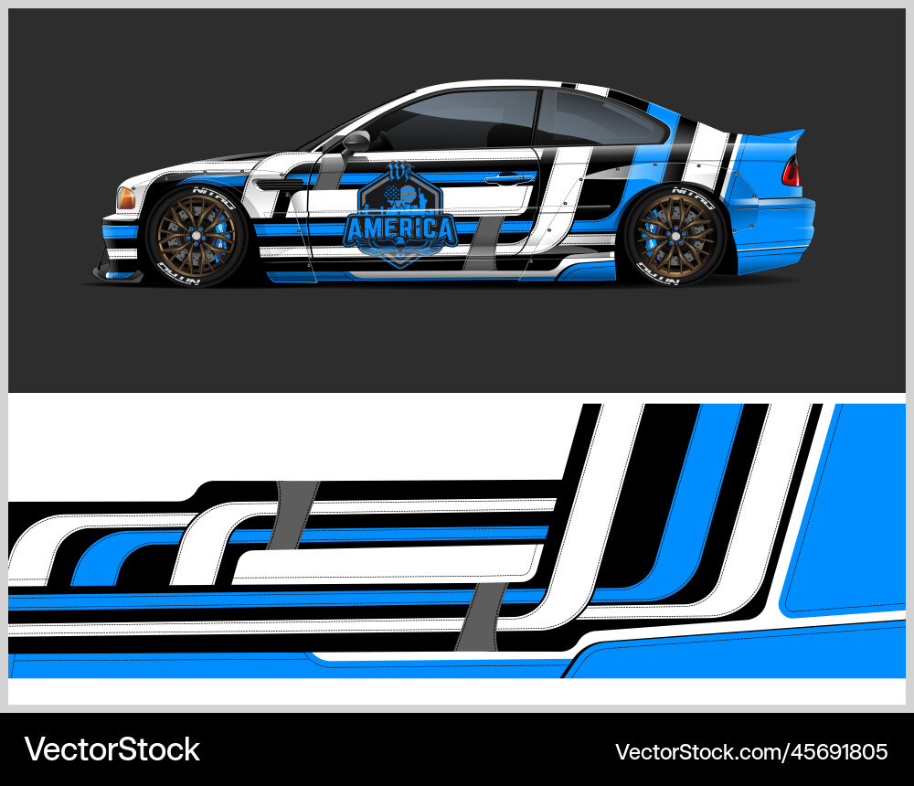 Car wraps graphics sport vehicle wrap Royalty Free Vector